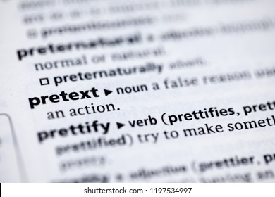 Close Dictionary Definition Pretext Stock Photo (Edit Now) 1197534997