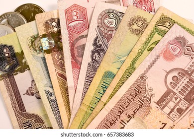 Close Different Dirhams Currency Note Coins Stock Photo 402986341 ...