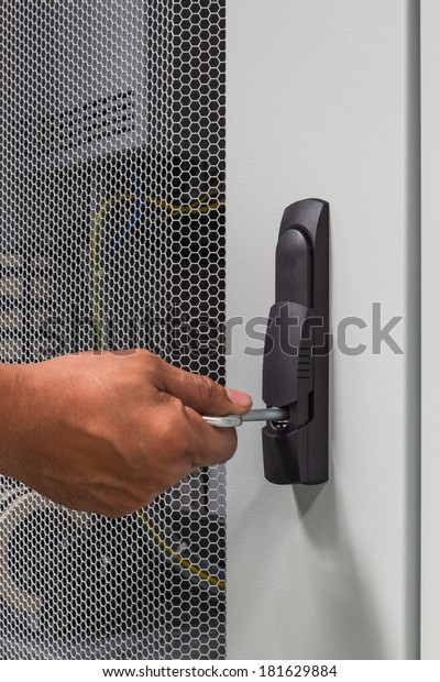 Close Electrical Panel Door Latch Hand Stock Photo 181629884 | Shutterstock