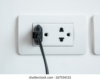 Close Electronic Power Plug Plugged Wall Stock Photo 267534131 ...
