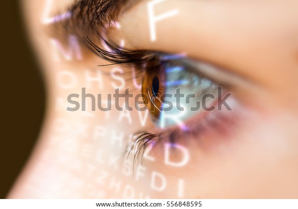 Close Eye Vision Test Stock Photo (Edit Now) 556848595