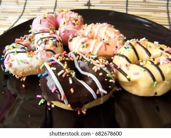 Close Front View Mini Donuts Fancy Stock Photo 682678600 | Shutterstock