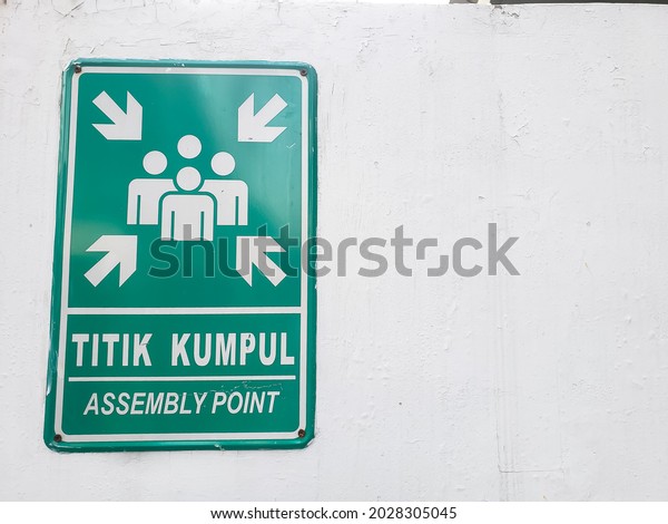Close Green Assembly Point Signed Poster Stock Photo 2028305045 ...