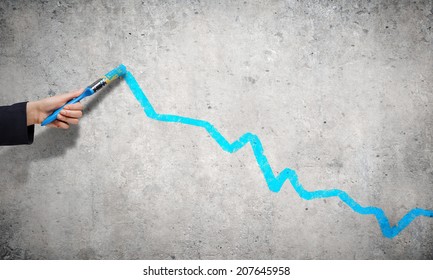 Close Hand Drawing Increasing Graph Paint Stock Photo 207645958 ...