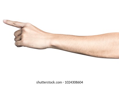 Close Hand Touching Pointing Something Isolated Stock Photo 1024308604 ...