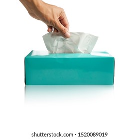 Close Hands Pulling Tissue Box Isolated Stock Photo 1520089019 ...