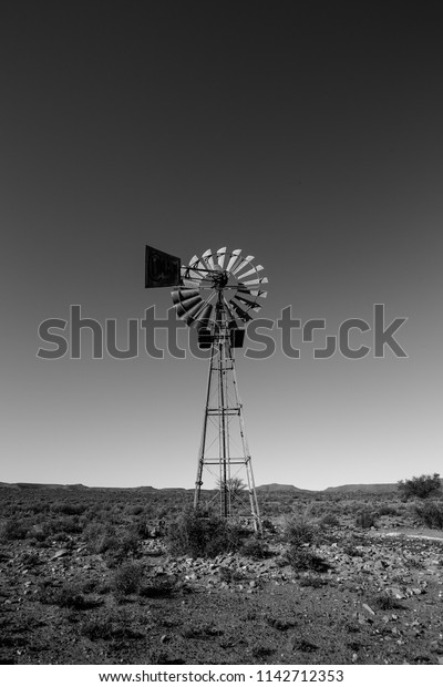 Close Image Windpump Windmill Windpomp Against Stock Photo 1142712353 ...