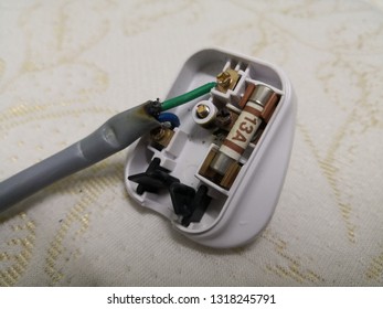 Close Inside Three Pin Plug Cable Stock Photo 1318245791 | Shutterstock