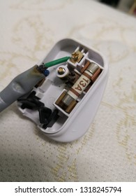 Close Inside Three Pin Plug Cable Stock Photo 1318245794 | Shutterstock