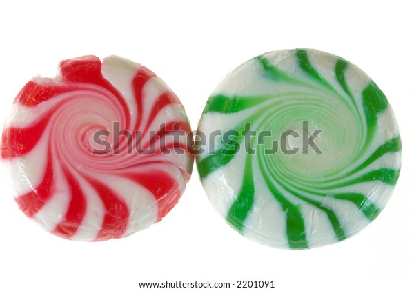 Close Isolated Red Green Peppermint Candy Stock Photo 2201091 ...