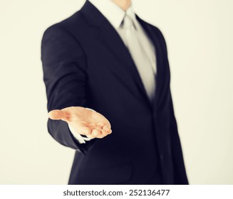 Close Mans Hand Showing Something Stock Photo 252136477 | Shutterstock