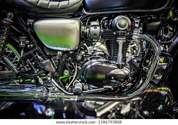 Close Modern Motorcycle Engine Structure Stock Photo 1586793808 ...