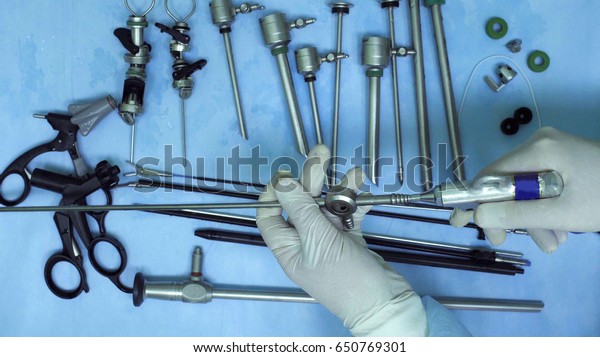 Close Nurses Hands Drying Surgical Instrument Stock Photo (Edit Now ...