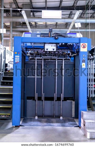Close Offset Printing Machine During Production Stock Photo 1674699760 ...