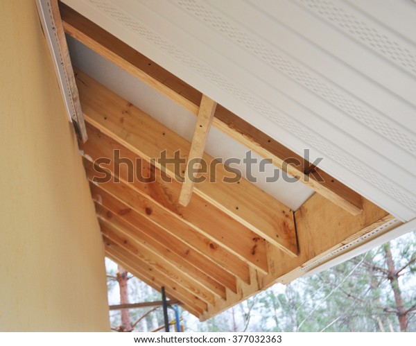 Close On Roofing Construction Soffit Fascia Stock Photo (Edit Now ...