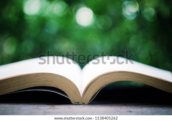 Close Open Book On Old Wood Stock Photo 1138405262 | Shutterstock