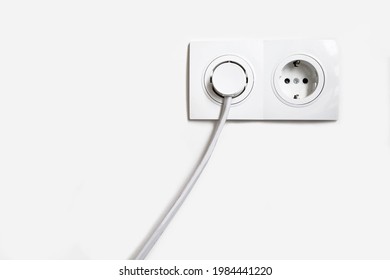Close Power Socket Plug On White Stock Photo 1984441220 | Shutterstock
