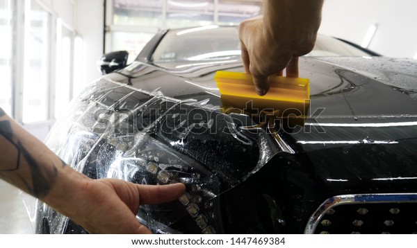 Close Ppf Installation Process On Front Stock Photo (Edit Now) 1447469384