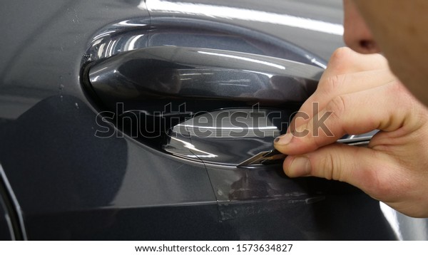 Close Ppf Installation Process On Front Stock Photo (Edit Now) 1573634827