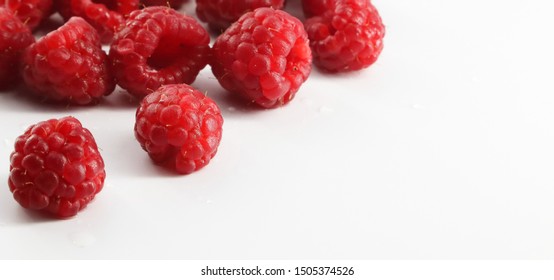 Close Raspberry On Left Corner White Stock Photo 1505374526 | Shutterstock