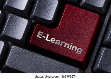 Close Red Enter Button Written Elearning Stock Photo 362998274 ...