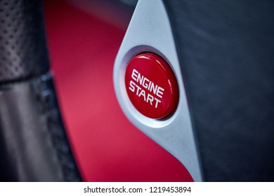 Close Red Push Start Button Background Stock Photo 1219453894 ...
