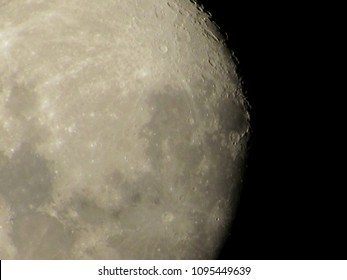 Close Right Side Moon Emphasizing Relief Stock Photo 1095449639 ...