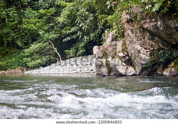 Close River Stream Flowing Down Over Stock Photo 2200846803 | Shutterstock