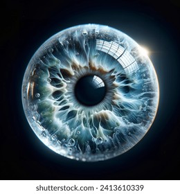 Close Sharpest Image Eye Ball Ice AI-generated image 2410613137 ...