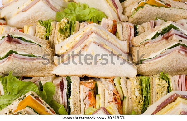 Close Shots Assorted Sandwich Triangles On Stock Photo 3021859 ...