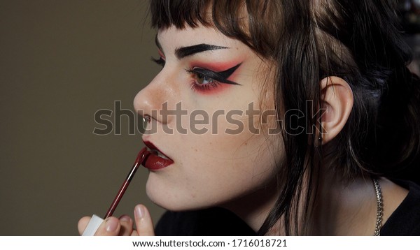 Close Side Angle Goth Punk Look Stock Photo 1716018721 | Shutterstock