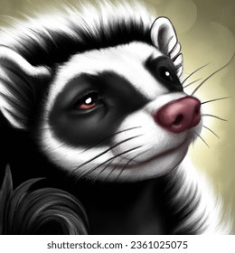 Close Skunk Face Thinking Skunk All AI-generated image 2362557571 ...