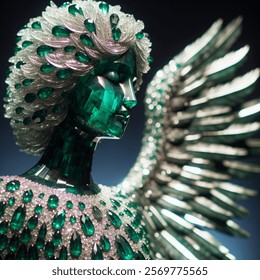 Close Spectacular Angel Made Entirely Shiny AI-generated image ...