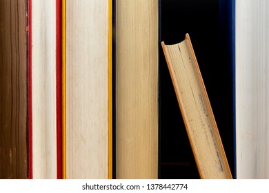 Close Stack Old Books Vertically Placed Stock Photo 1378442774 ...
