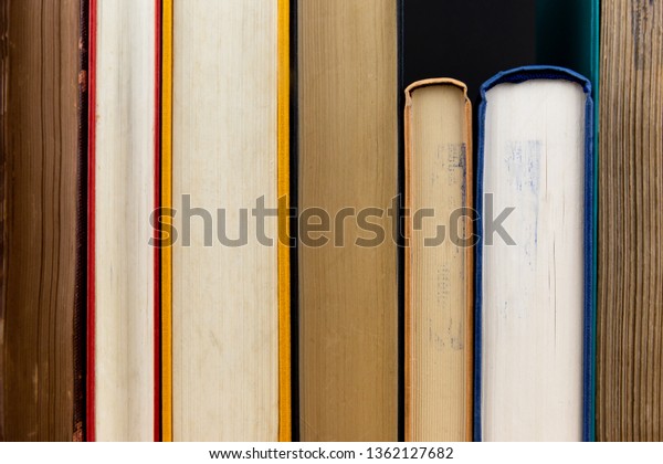 Close Stack Old Books Vertically Placed Stock Photo 1362127682 ...