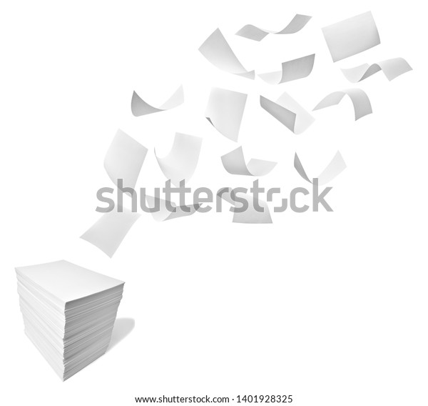 Close Stack Paper Flying Papers On Stock Photo 1401928325 | Shutterstock