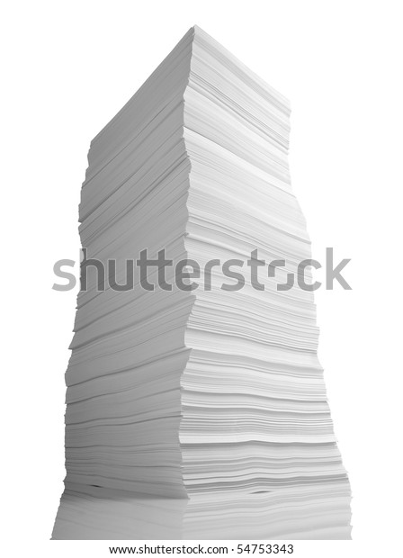 Close Stack Papers On White Background Stock Photo 54753343 | Shutterstock