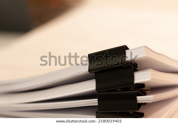 Close Stacking Office Working Document Paper Stock Photo 2180019401 ...