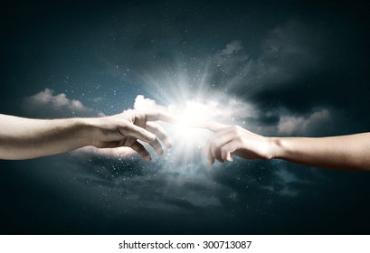 Close Two Hands Reaching Each Other Stock Photo 300713087 | Shutterstock