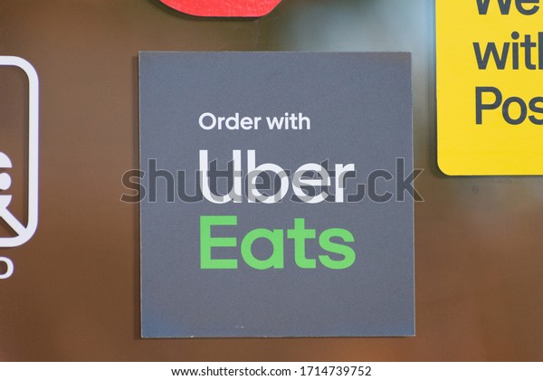 Close Uber Eats Sticker Decal On Stock Photo (Edit Now) 1714739752