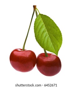 Close View Cherry On White Stock Photo 6452671 | Shutterstock