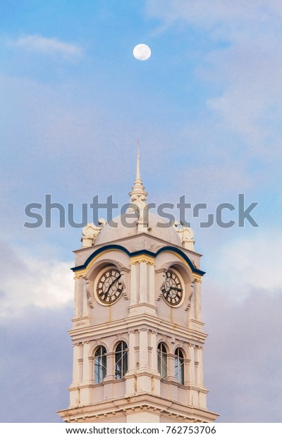 Close View Clock Tower Blue Sky Stock Photo 762753706 | Shutterstock