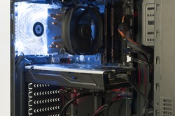 Inside high performance water cooled workstation backdrop | Technology ...