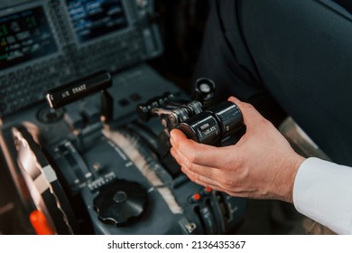 Close View Pilot On Work Passenger Stock Photo 2136435367 | Shutterstock