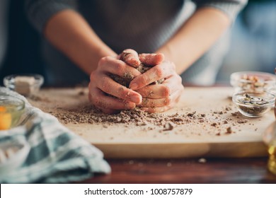 Close Womans Hands Making Bread Stock Photo 1007033008 | Shutterstock