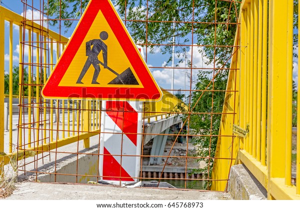 Closed Enter Construction Zone Work Progress Stock Photo 645768973 ...