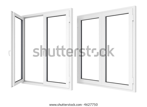 Closed Opened Plastic Window Template Model Stock Photo (Edit Now) 4627750