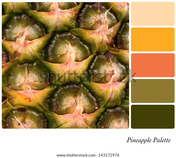 A closeup background texture of fresh pineapple, in a colour palette ...