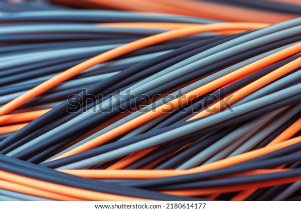 Closeup Cable Wire Computer Network Systems Stock Photo 2180614177 ...