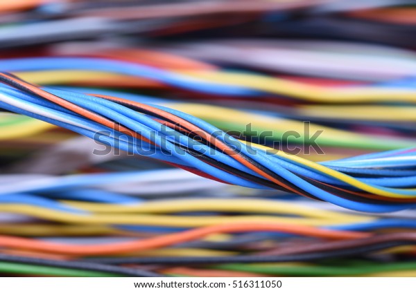 Closeup Cable Wire Internet Network Systems Stock Photo 516311050 ...